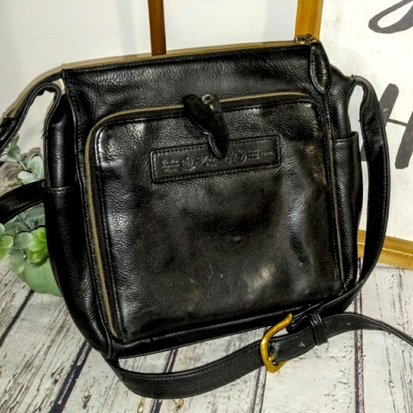 Fossil | Bags | Vintage Fossil Black Leather Travel Organizer Messenger ...